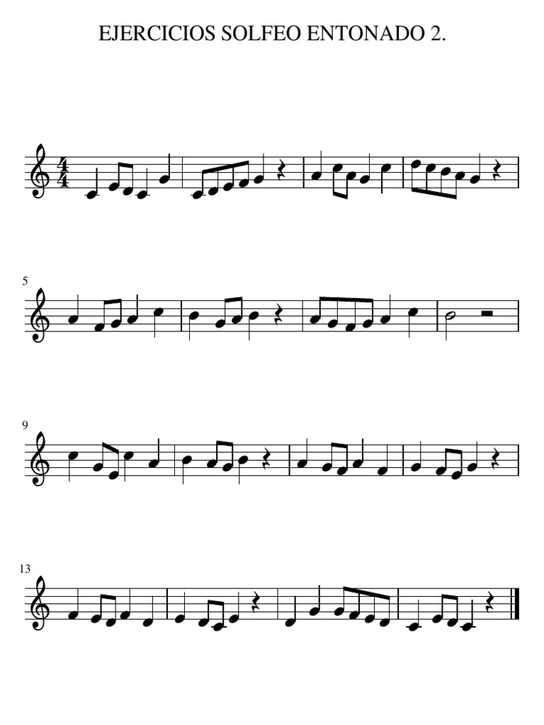 Ejercicios Solfeo Entonado 2 | PDF