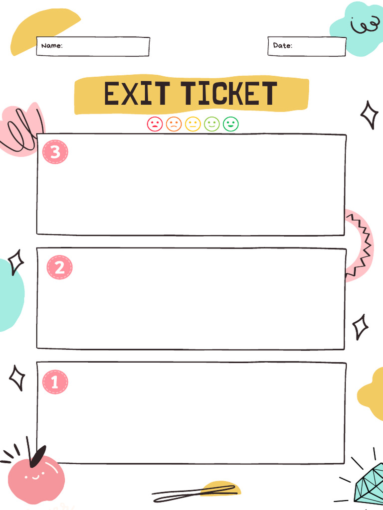 Hand Drawn Back To School Exit Ticket | PDF