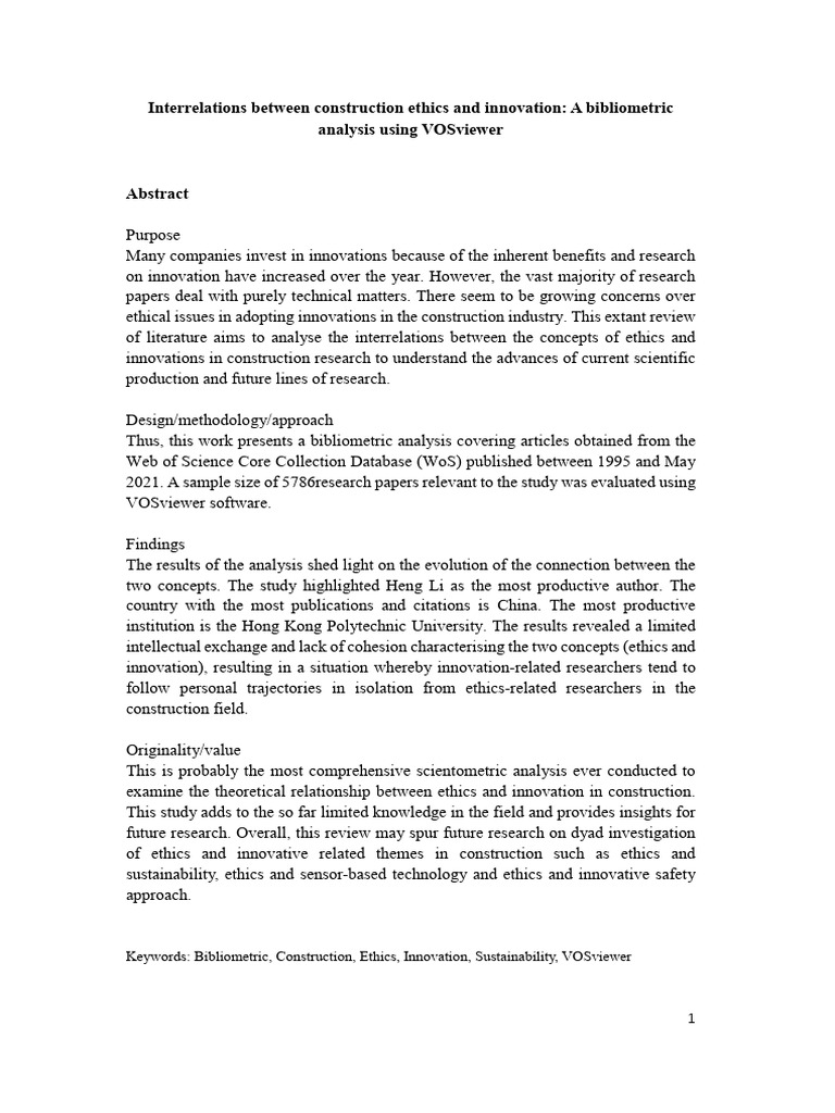 Vos Viewer Paper For Reference | PDF | Innovation | Science