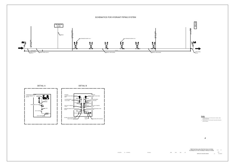 Fire Fighting Hydrant Layout Schematic Drawing | PDF | Chemical ...
