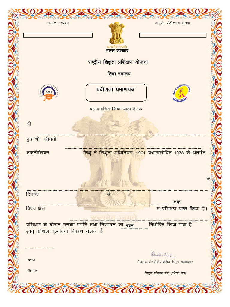 NATS Apprenticeship Certificate | PDF | Apprenticeship | Vocational ...