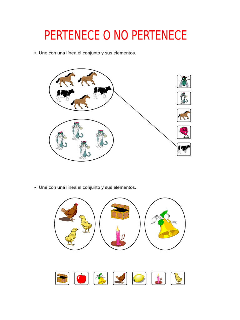 Pertenece o No Pertenece para Primer Grado de Primaria | PDF