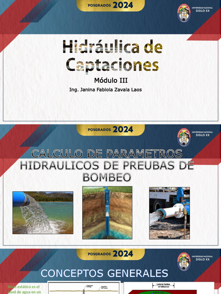 Clase 4_HIDRAULICA de CAPTACIONES_Calculo de Parametros Pruebas de ...