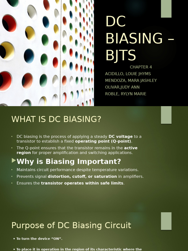 DC-BIASING-BJTS-GROUP-4 | PDF | Bipolar Junction Transistor | Amplifier