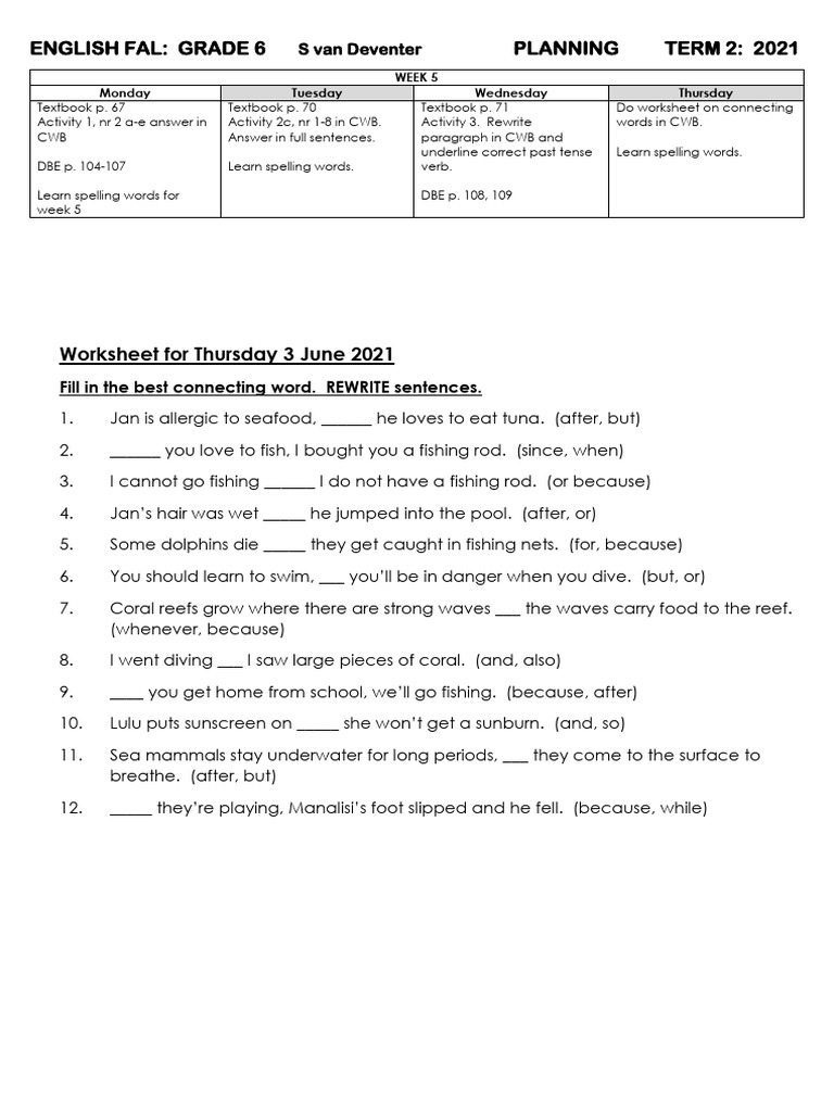 Grade 6 English Planning Term 2 | PDF