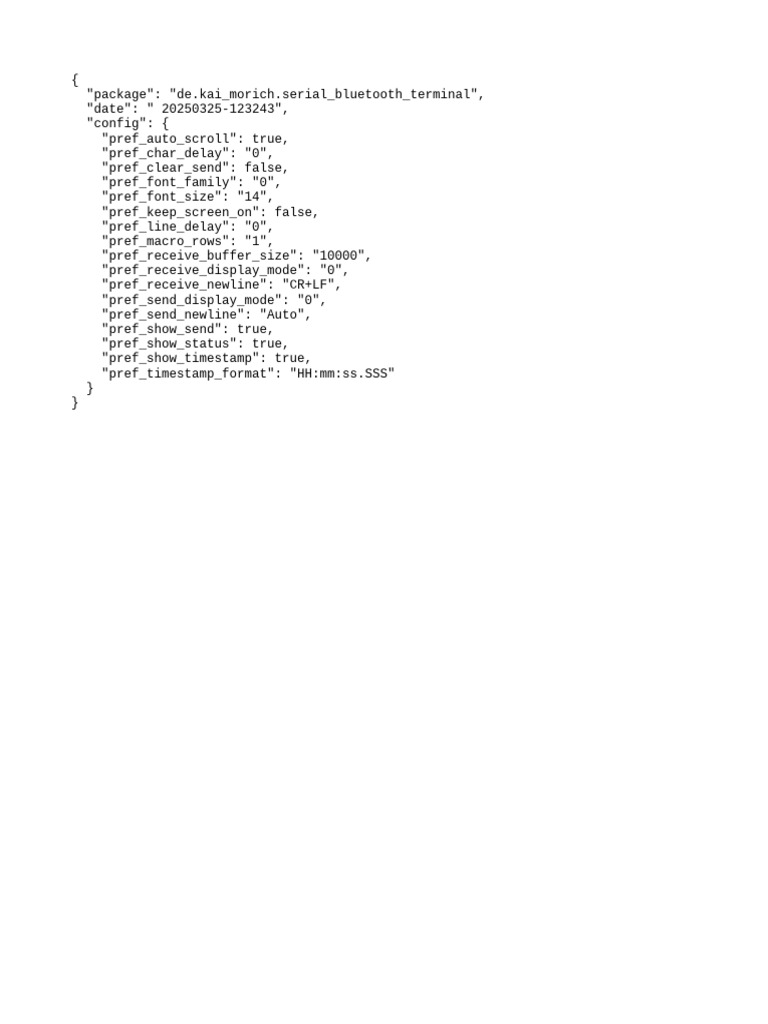 Serial Bluetooth Terminal Configurations | PDF