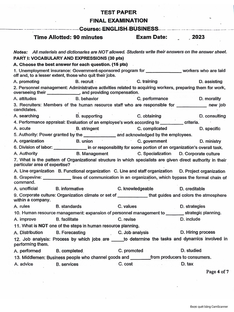 Business Examination | PDF