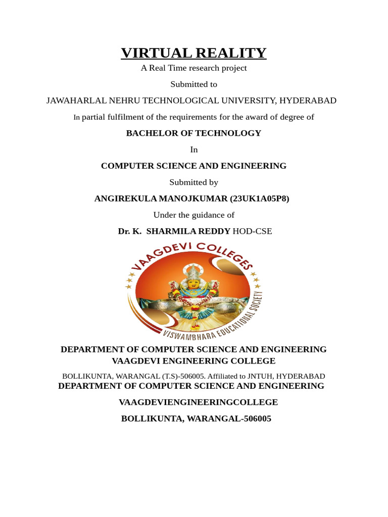 RT Project Documentation VR | PDF | Virtual Reality | Augmented Reality