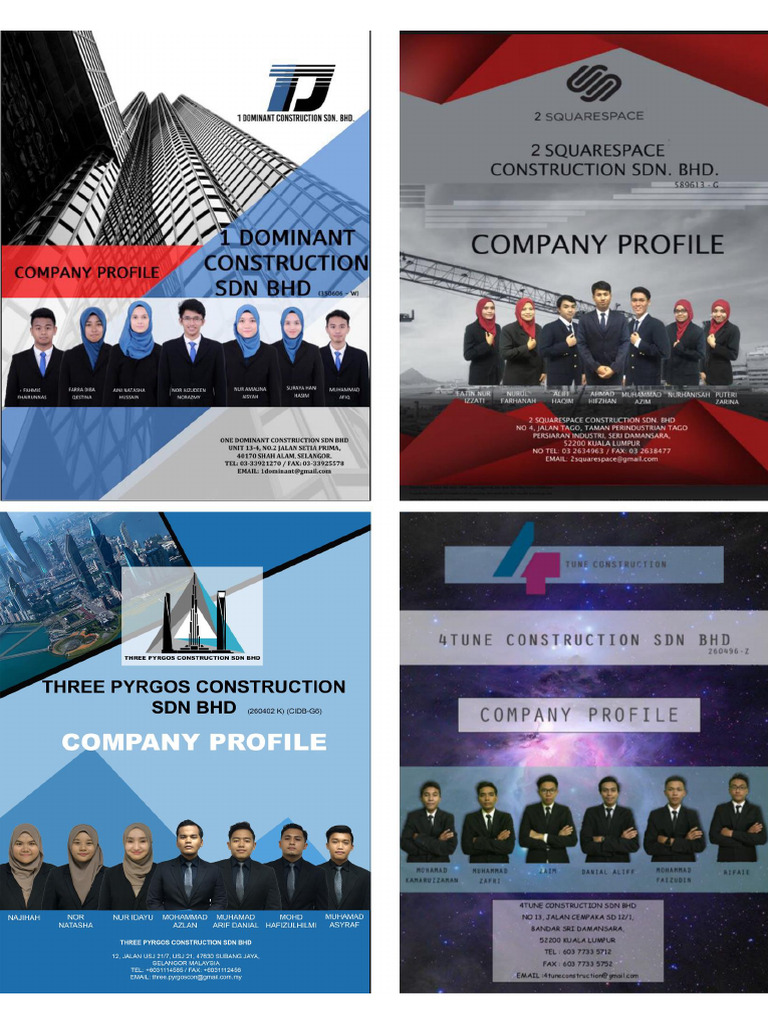 Company Profile Cover and Groups | PDF