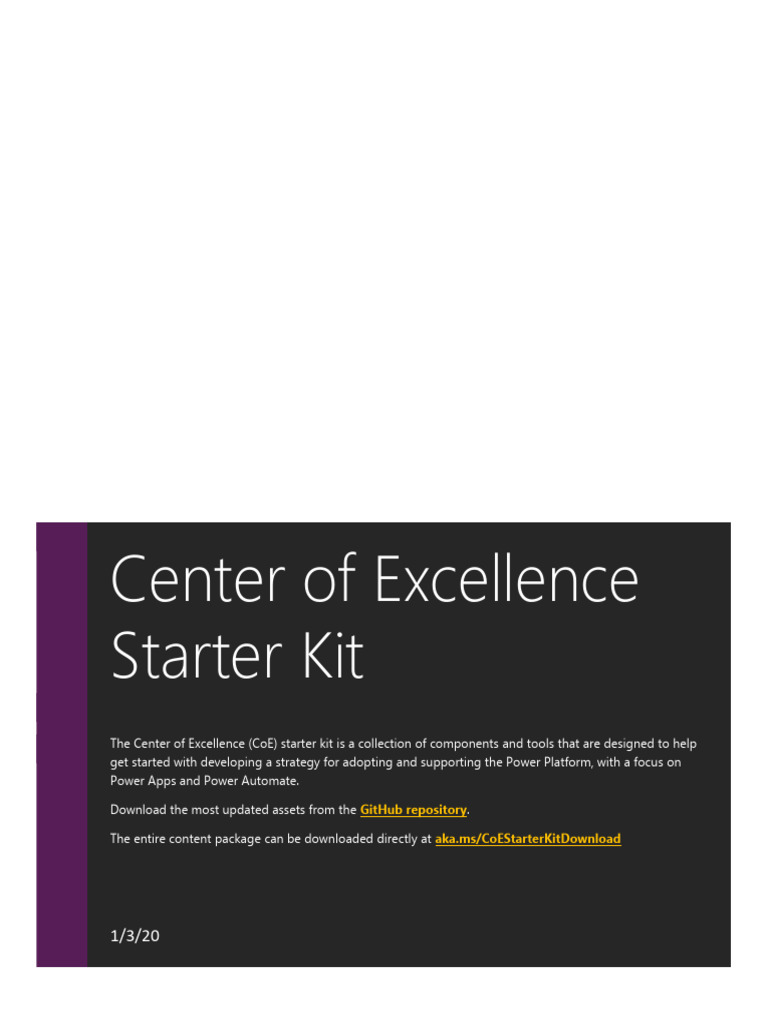 CoE Starter Kit Documentation and Setup Instructions | PDF | Zip (File Format) | Share Point