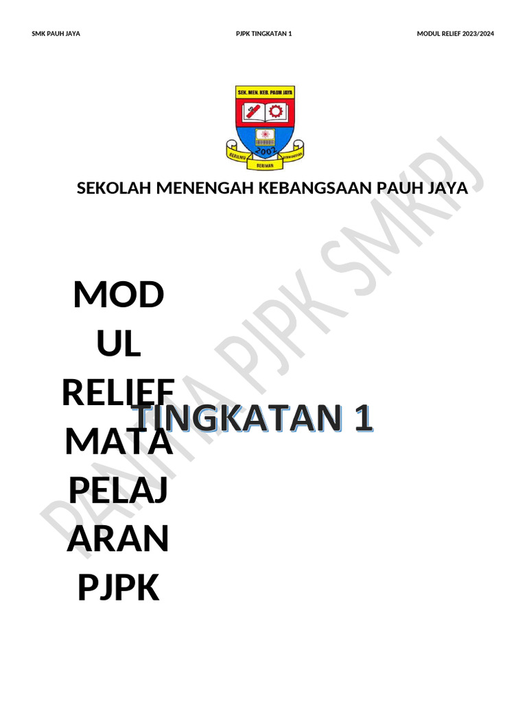 T1 MODUL PJK PKP JUN 2021 | PDF