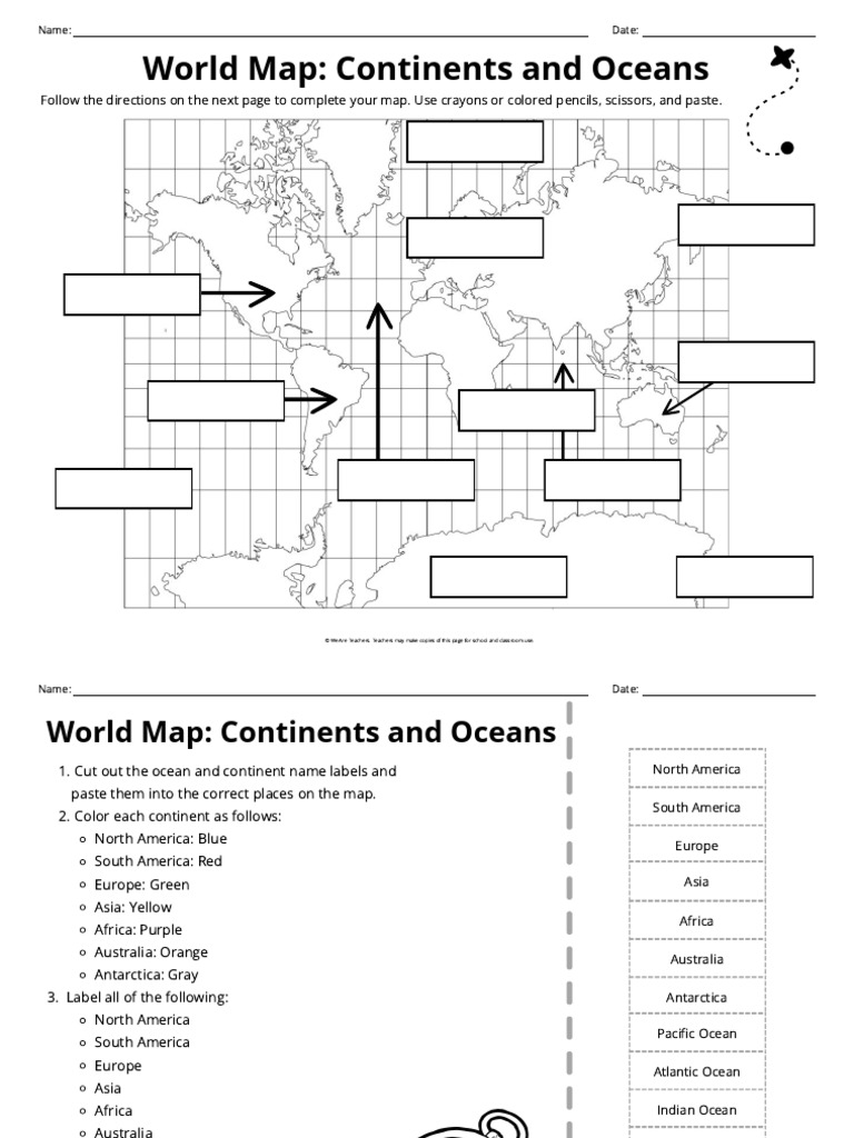 World Map Activities for Teachers | PDF | Continent | South America