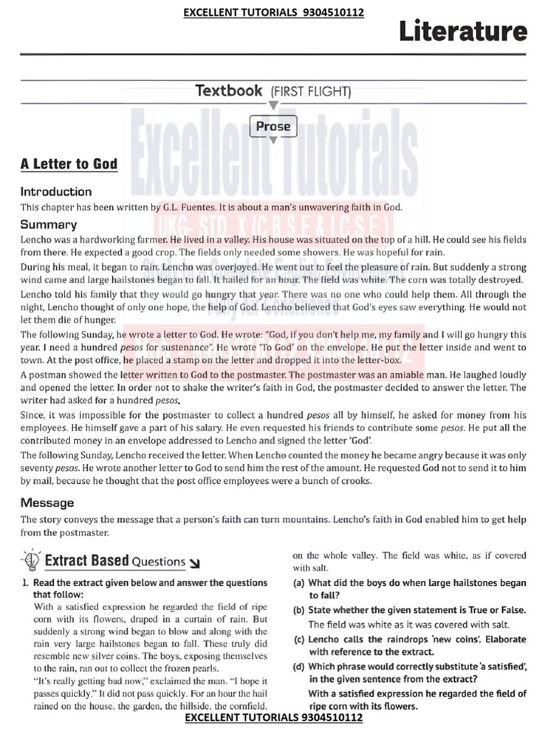 A Letter To God | PDF