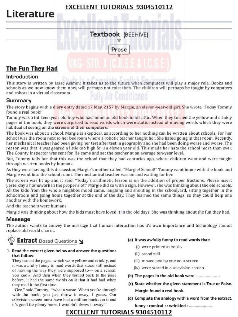 The Fun They Had | PDF