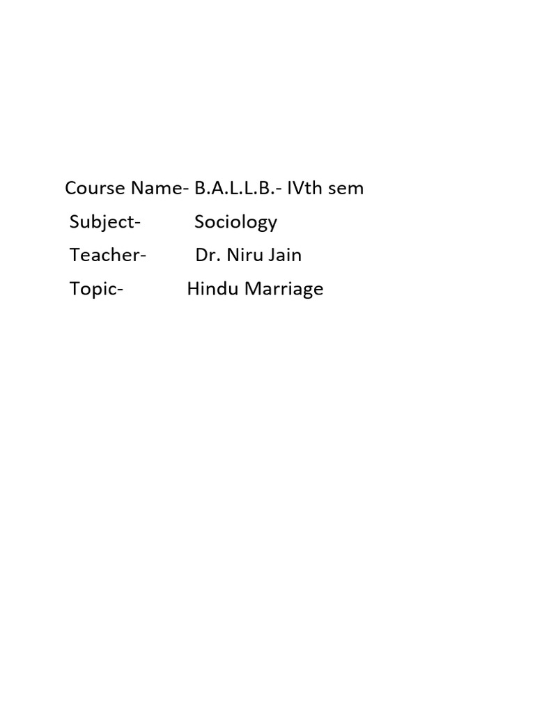 Understanding Hindu Marriage: Meaning & Functions | PDF | Marriage ...