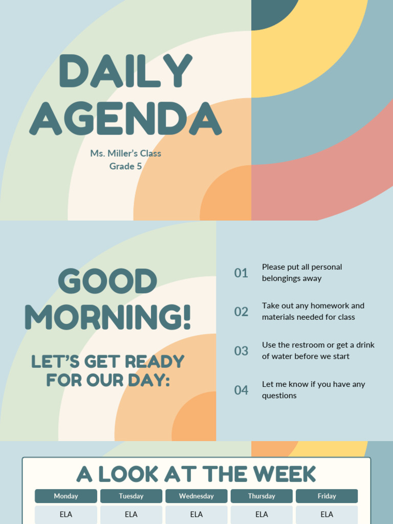 Grade 5 Daily Agenda and Activities | PDF