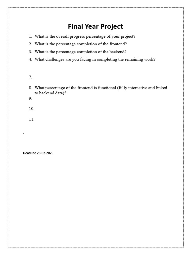 Final Year Project3 Questions | PDF