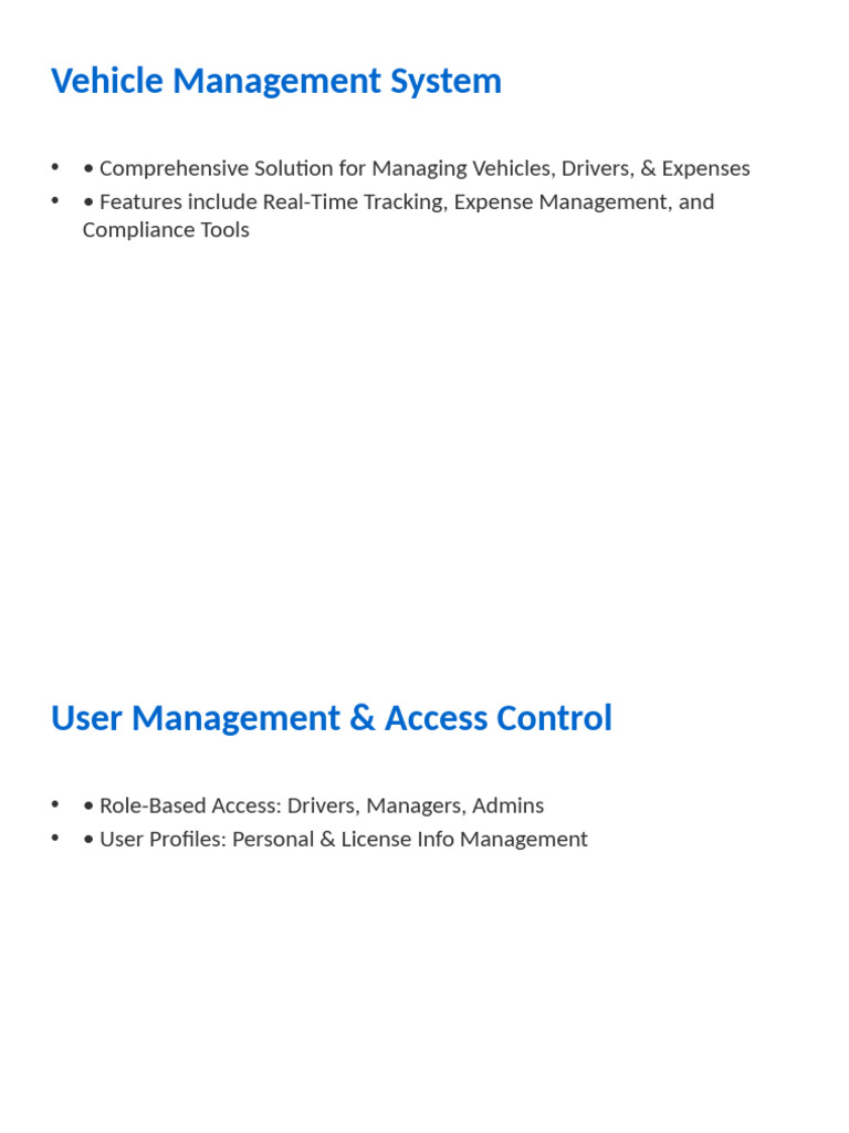 Comprehensive Vehicle Management System | PDF