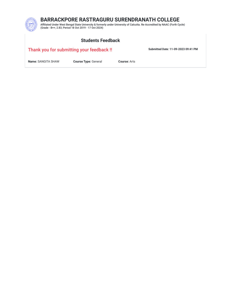 Welcome To Our BARRACKPORE RASTRAGURU SURENDRANATH COLLEGE | PDF