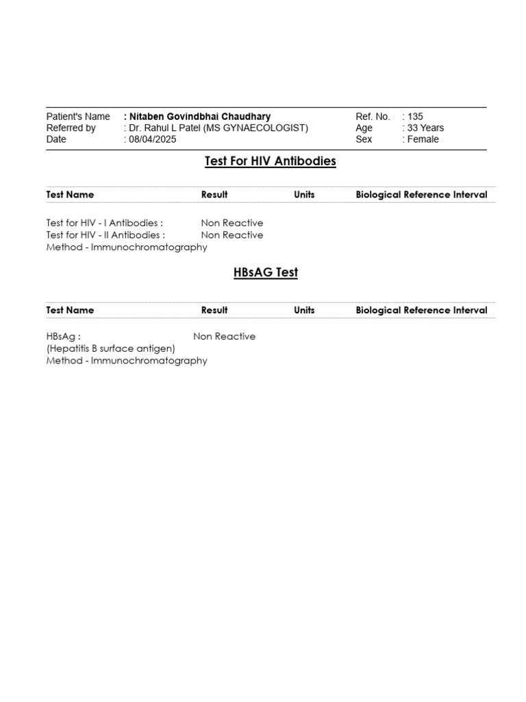 Test For HIV Antibodies:: Nitaben Govindbhai Chaudhary | PDF