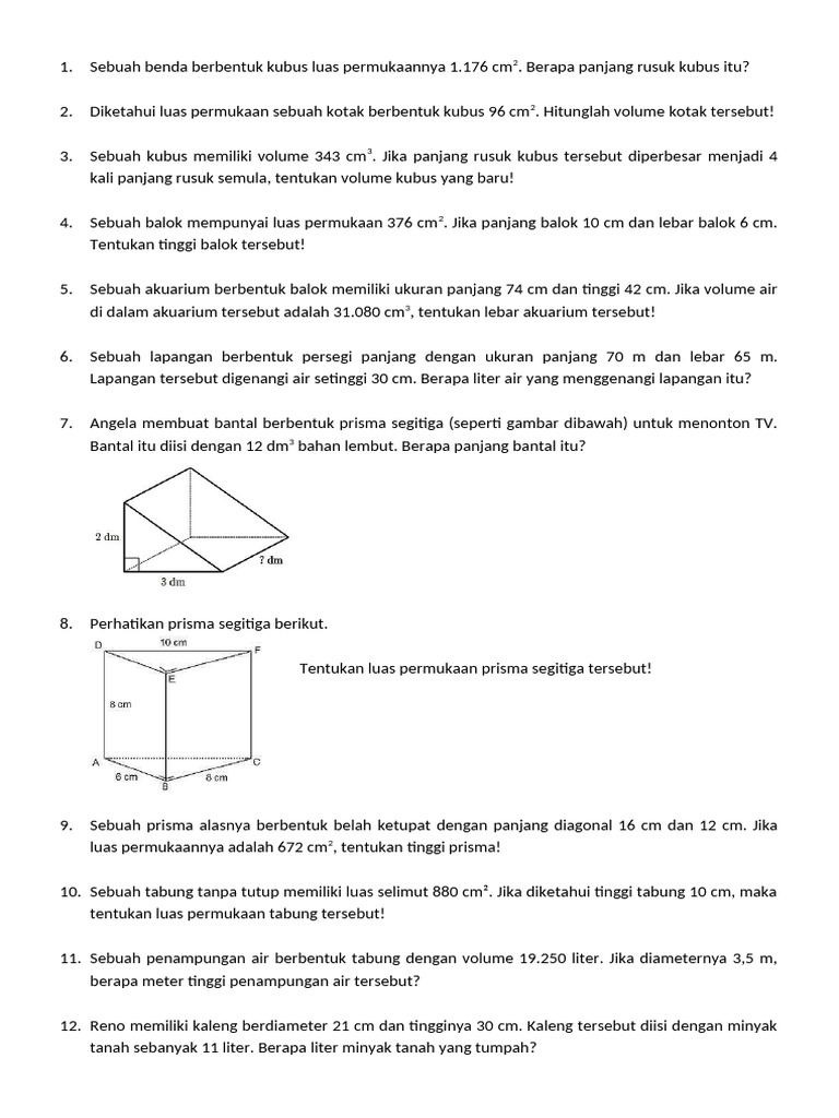 Kubus, Balok, Prisma, Tabung (6 SD) | PDF