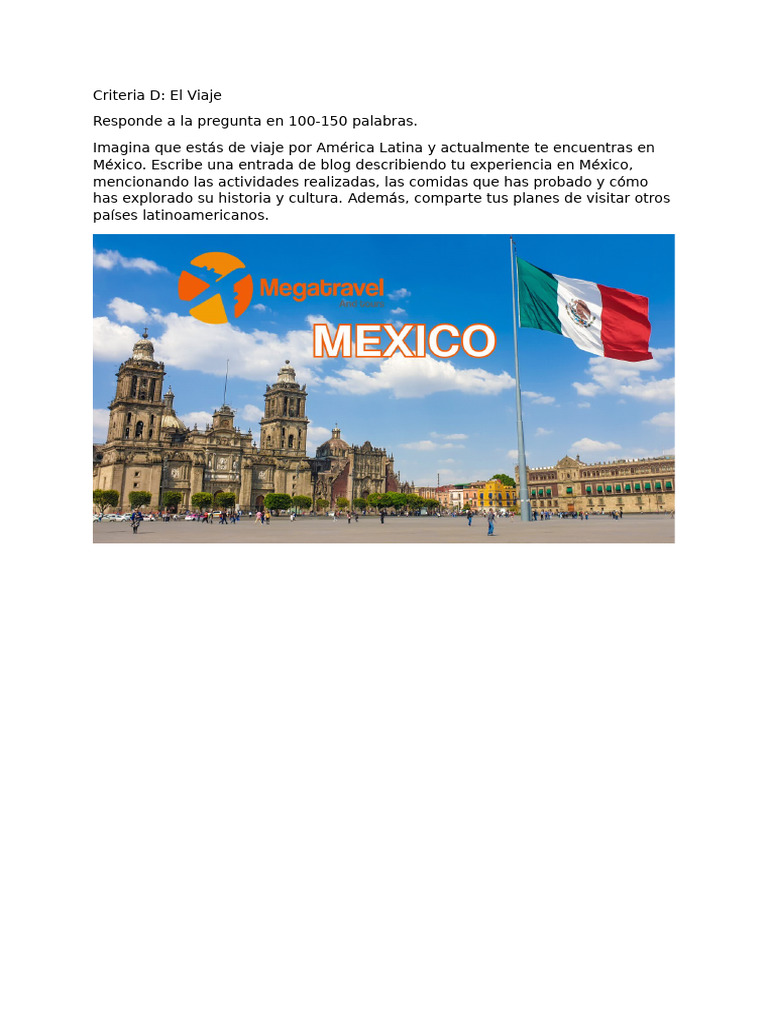 Criteria D - El Viaje | PDF