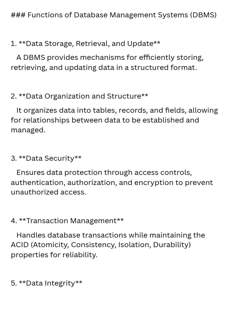 Functions of DBMS - 20241229 - 100218 - 0000 | PDF