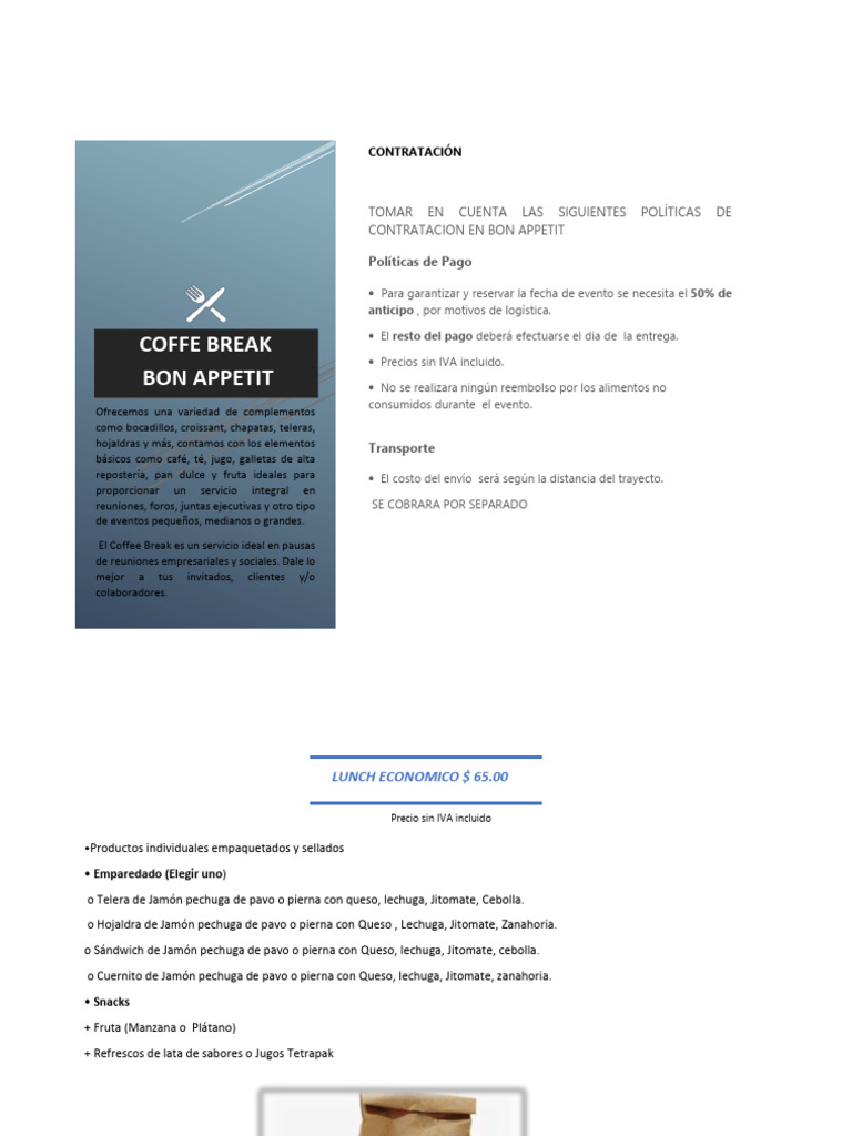 coffe break y guisos | PDF | Emparedado | Cilantro