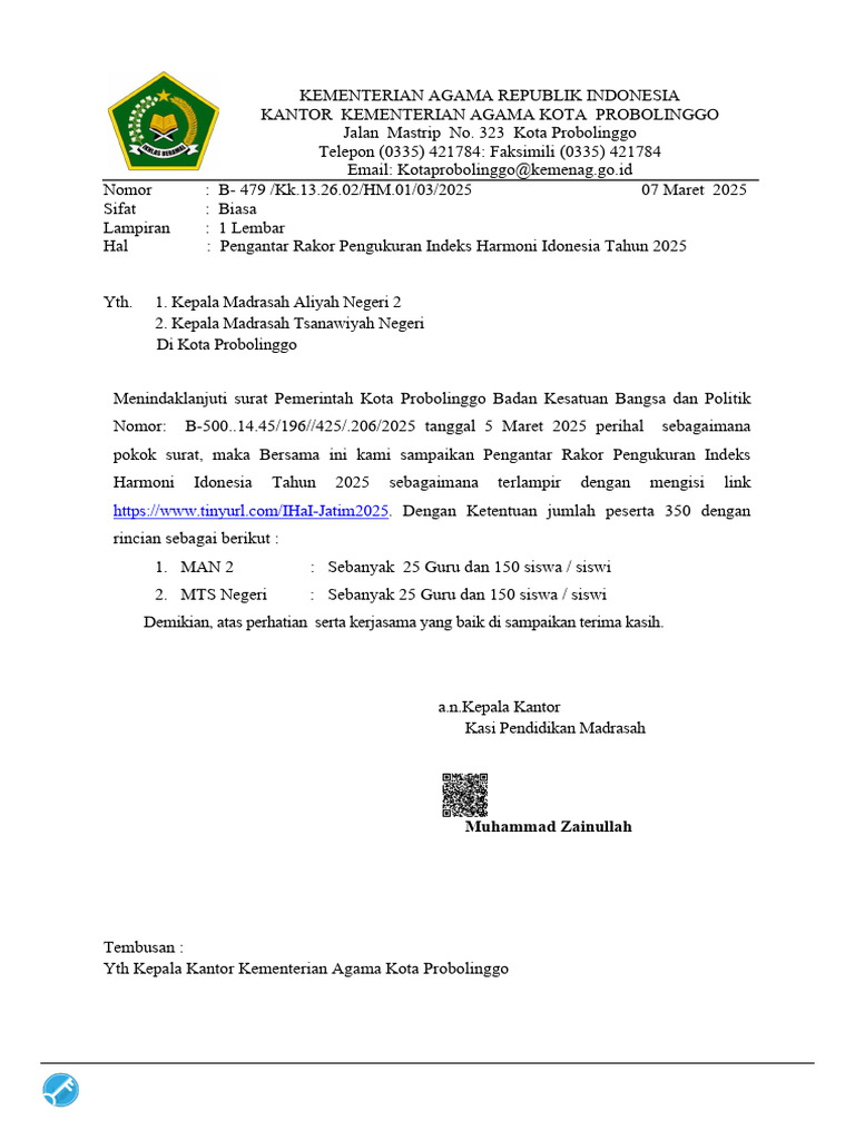 Pengantar Rakor Pengukuran Indeks Harmoni Indonesia TH 2025 | PDF