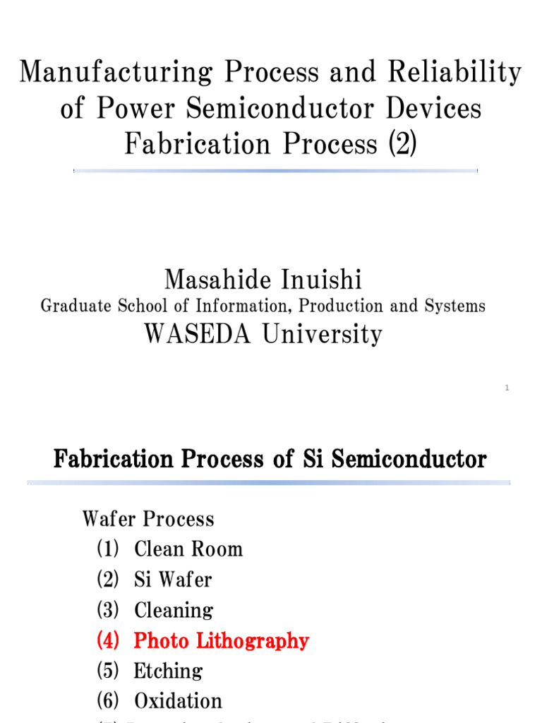 製造-Fabrication Process english (2) Final | PDF | Photolithography | Angular Resolution