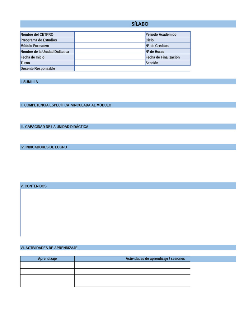 Sílabo Formato | PDF