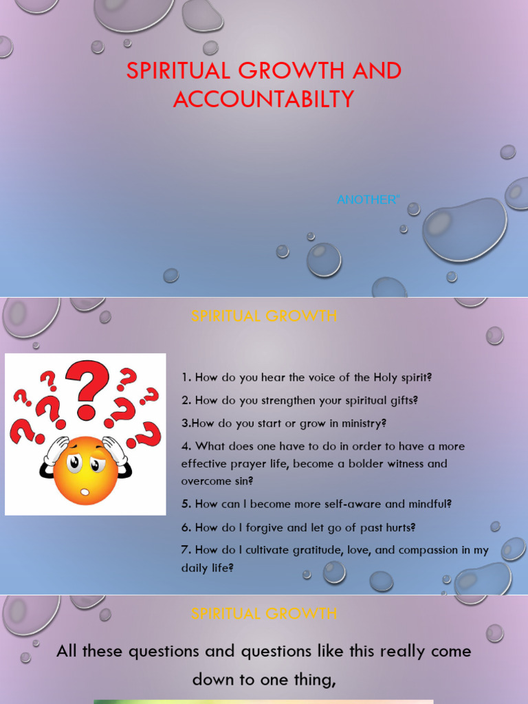 Spiritual Growth and Accountability | PDF | Prayer | Jesus
