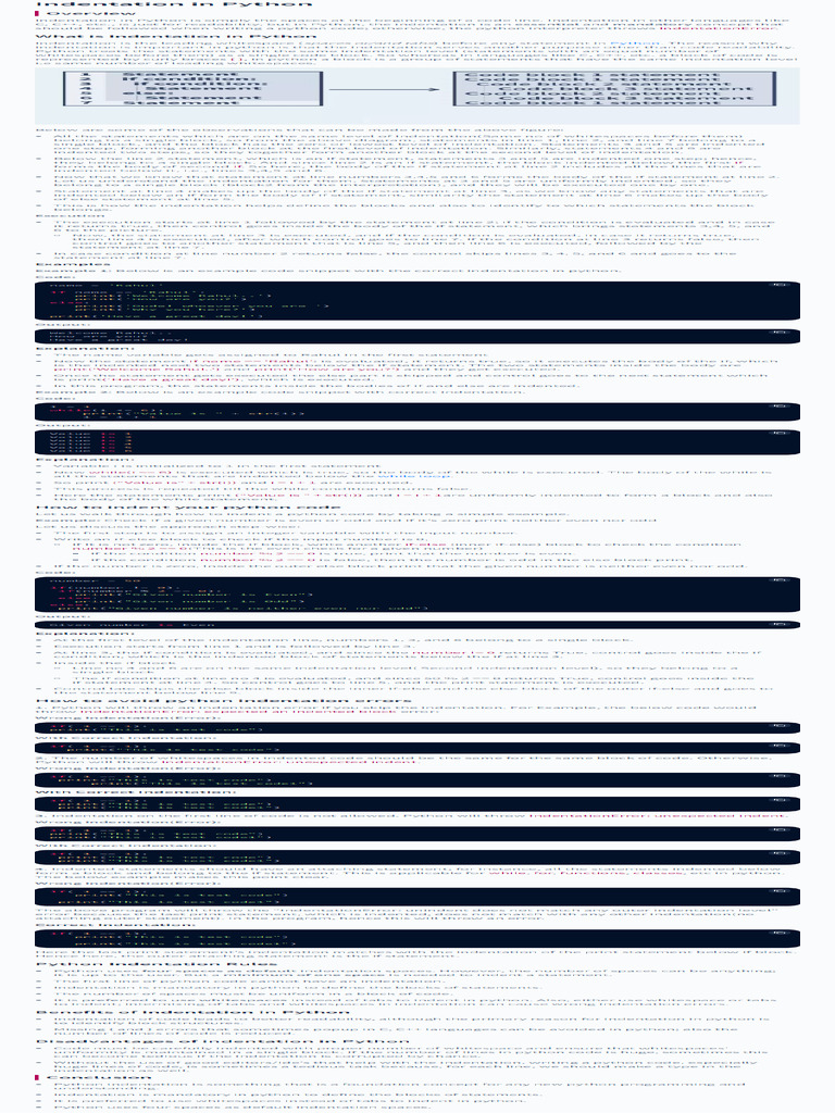 Indentation in Python | PDF