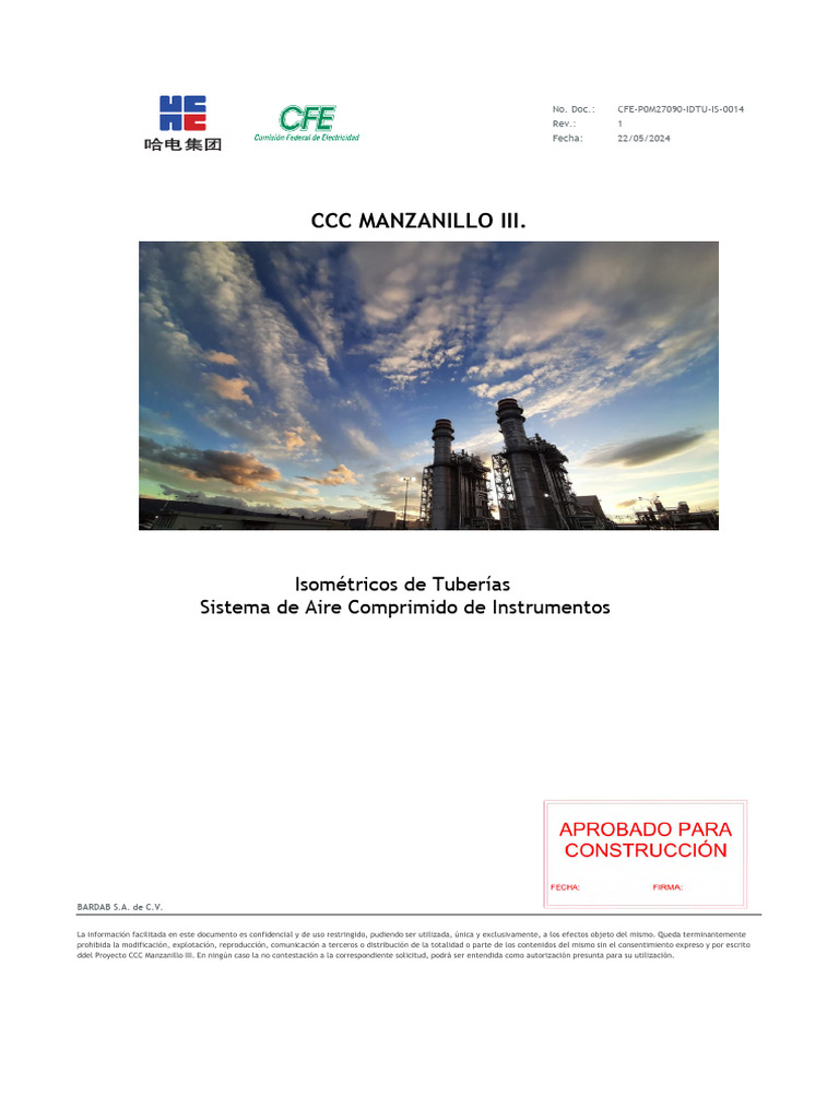 Cfe-p0m27090-Idtu-Is-0014 - 1 Isométricos de Tuberías Sistema de Aire ...
