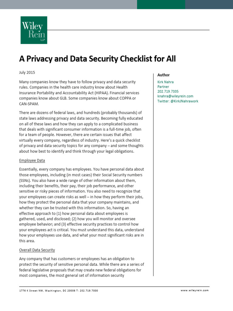 Essential Privacy and Data Security Guide | PDF | Information Security ...