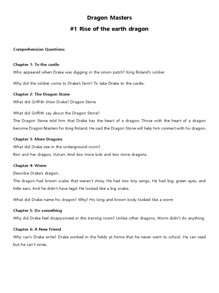 1 Earth Dragon Questions and Answers | PDF