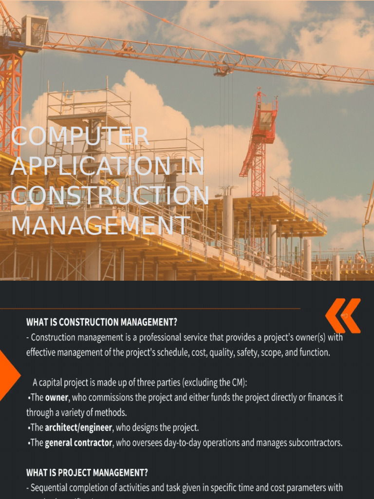 Computer Application In Construction Management Pdf