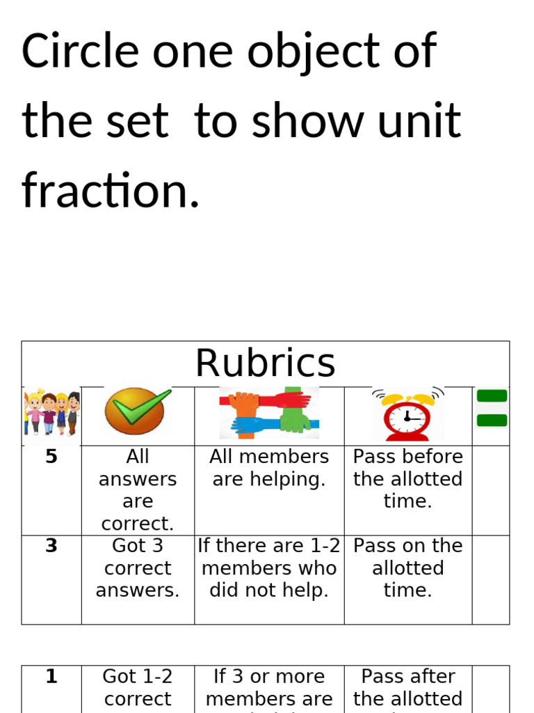 Circle One Object of The Set To Show Unit Fraction | PDF