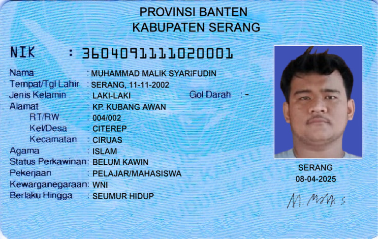 Ktp Muhammad Malik Safrudin _20250408_143437_0000 | PDF