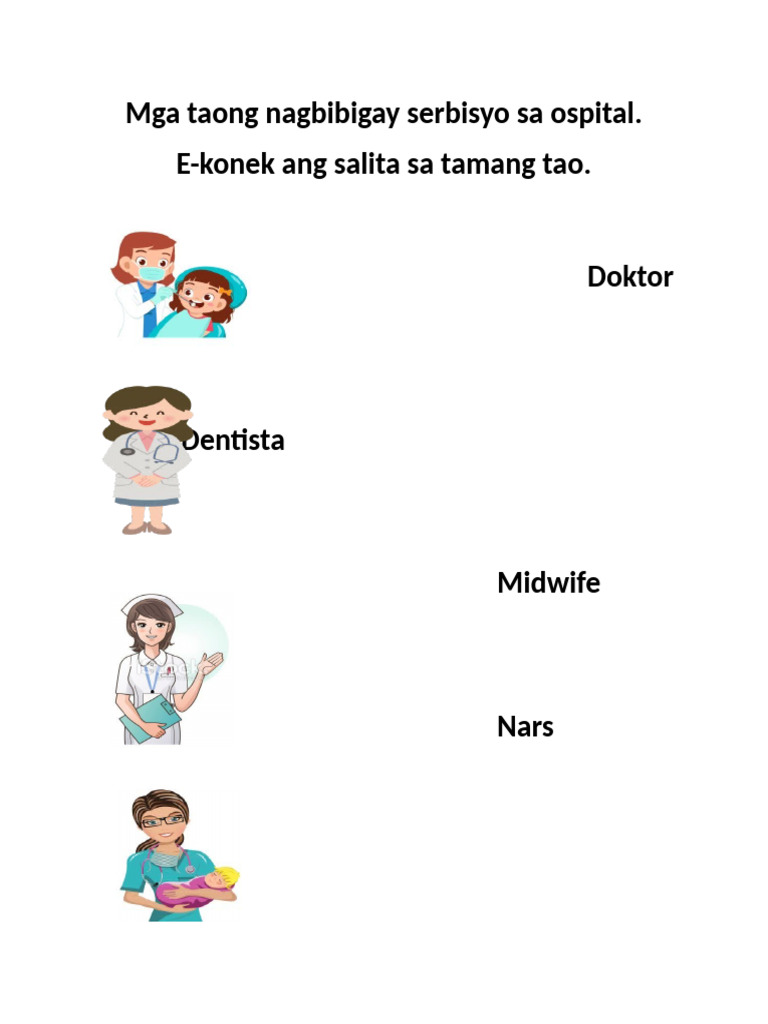 Mga Taong Nagbibigay Serbisyo Sa Ospital | PDF