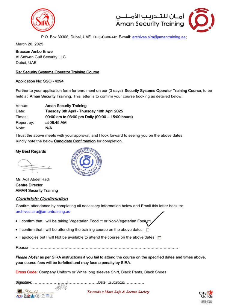 Bracson CCTV Letter | PDF