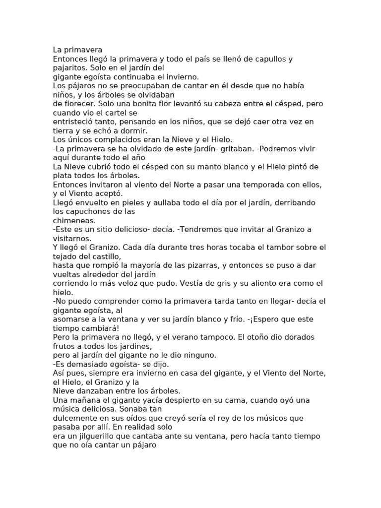 La llegada de la primavera al jardín | PDF