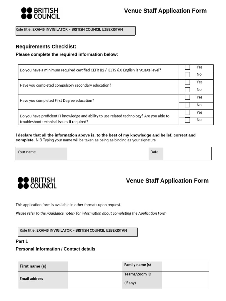 Invigilator Application Form 1 | PDF | Criminal Record