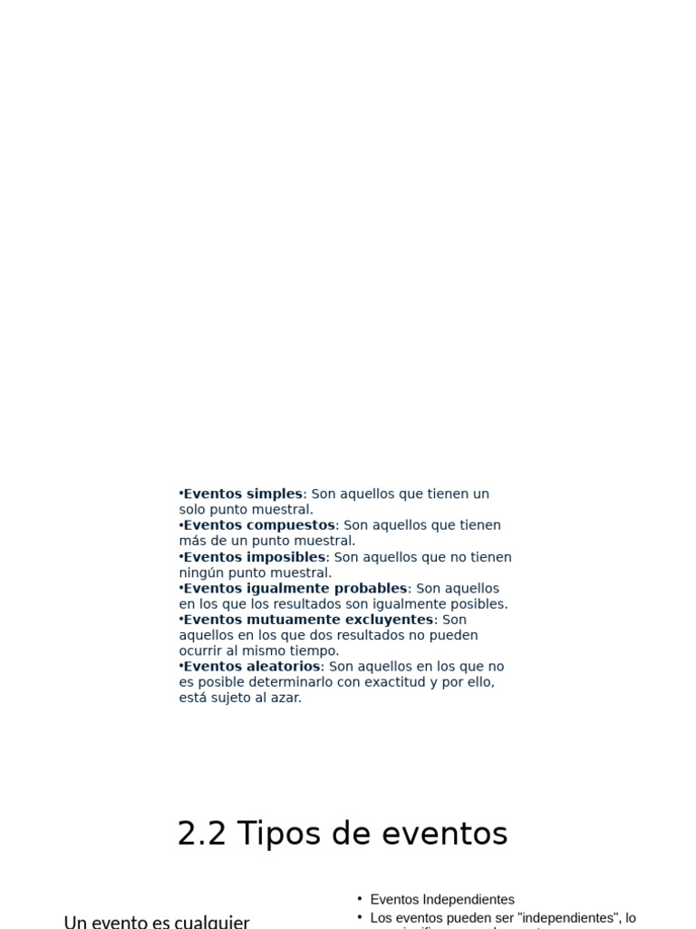 Tipos de Eventos en Probabilidad | PDF | Probabilidad | Teoría de probabilidad