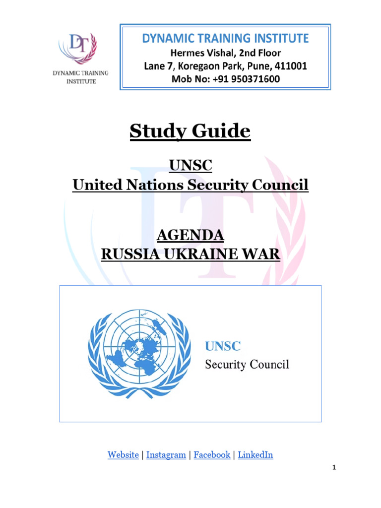 UNSC - Study Guide - DTMUN 2024 | PDF | Cost Of Living | United Nations Security Council