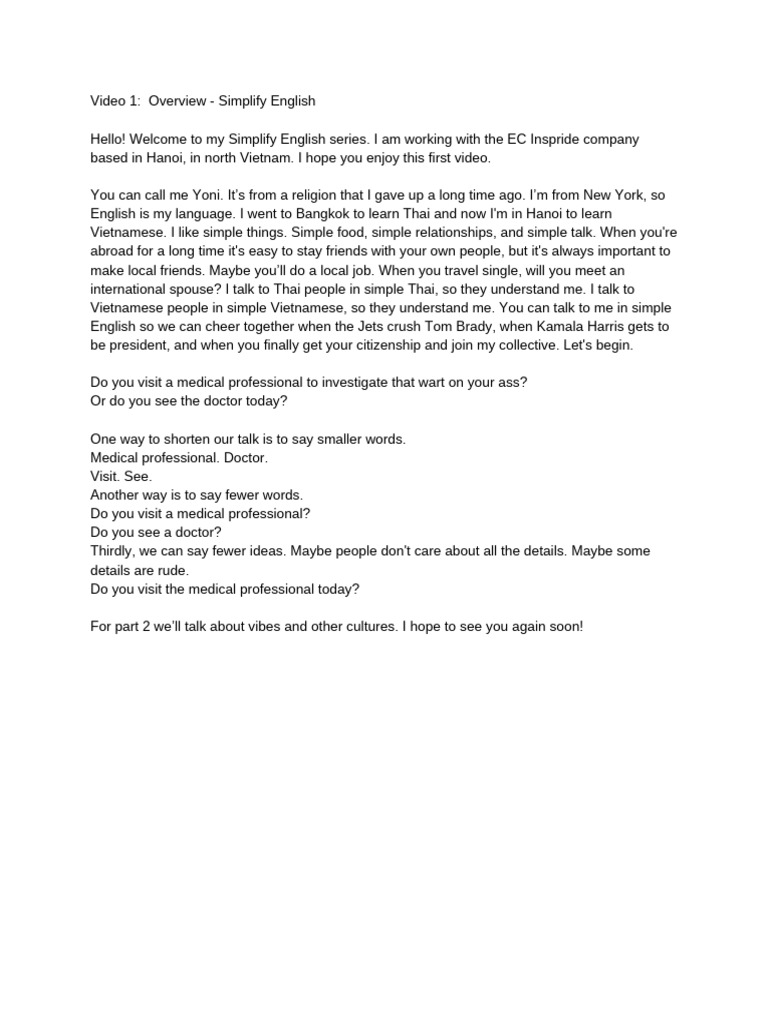 Overview - Simplify English | PDF | Linguistics