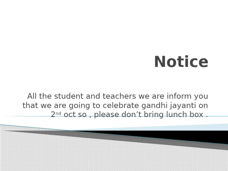 Notice For School | PDF