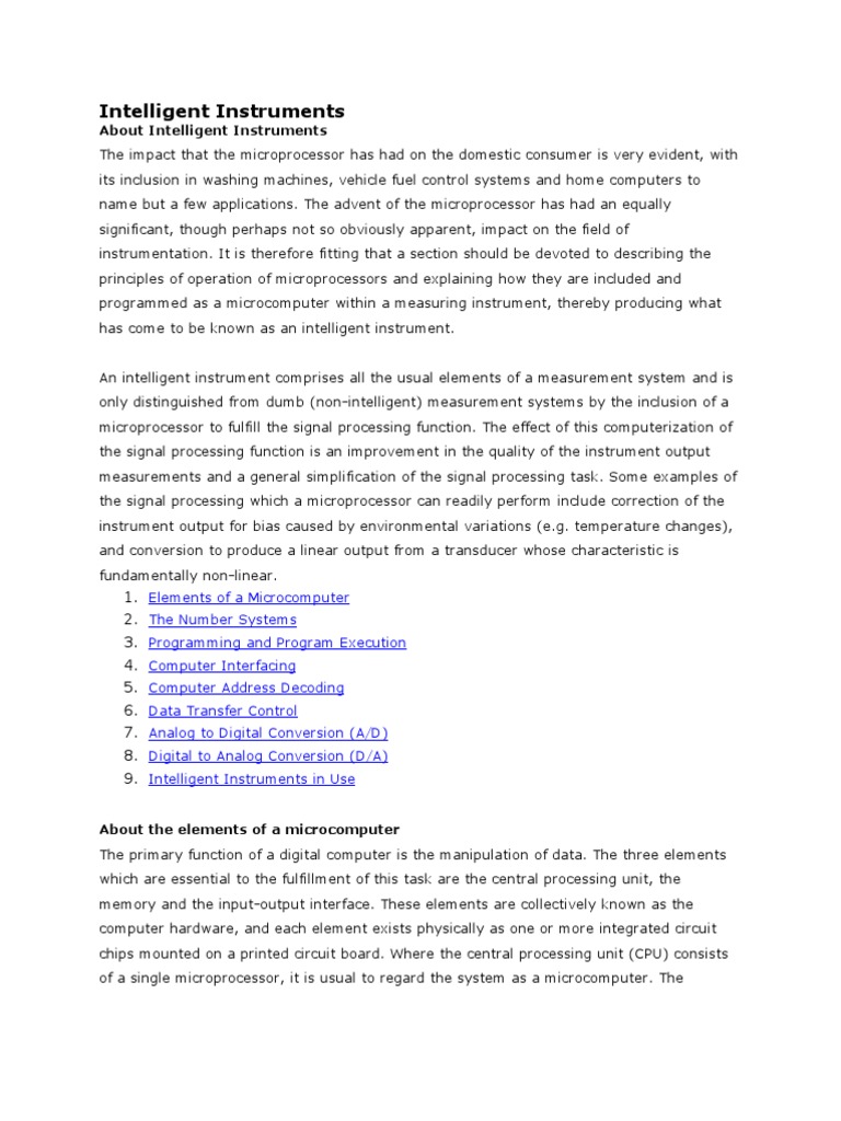Intelligent Instruments | PDF | Computer Data Storage | Central ...