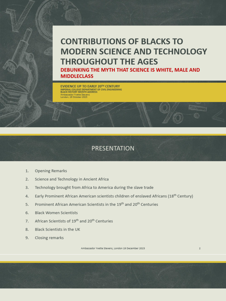 Black Contributions to Science & Tech | PDF | Africa | Invention