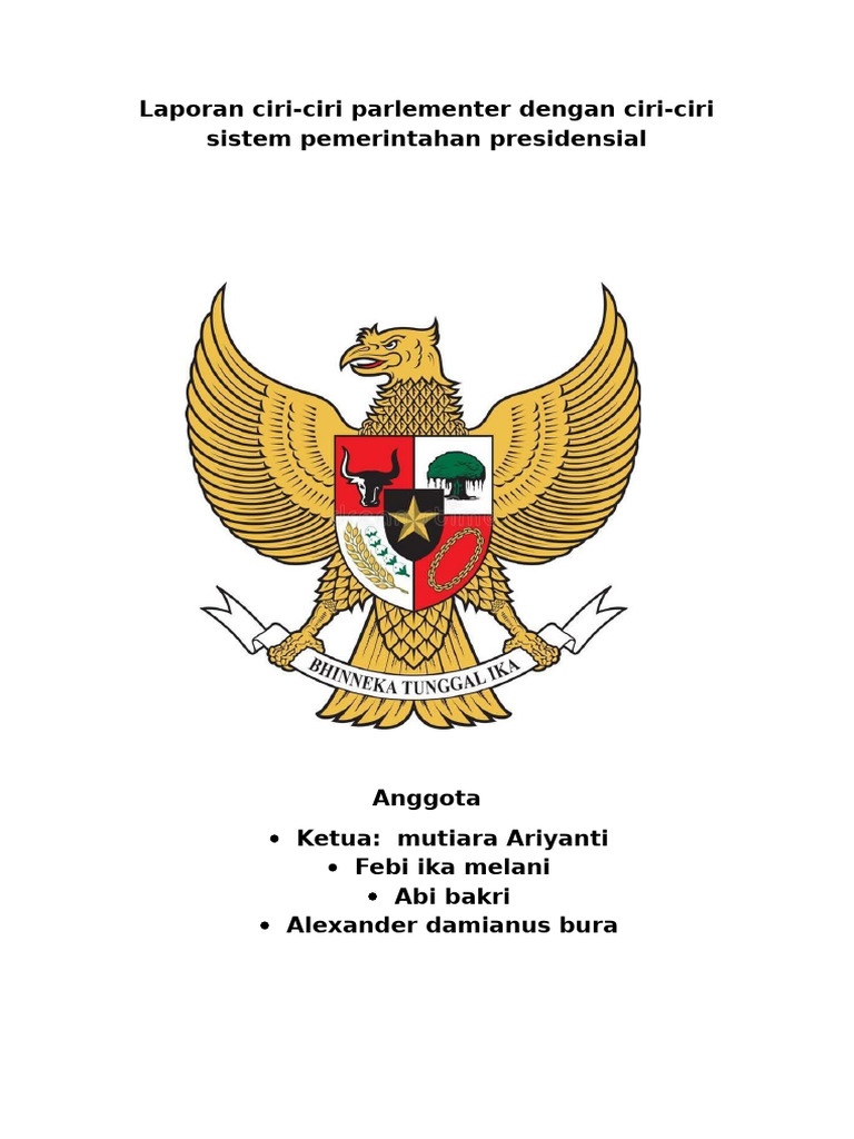 Ciri-ciri Sistem Pemerintahan Presidensial | PDF